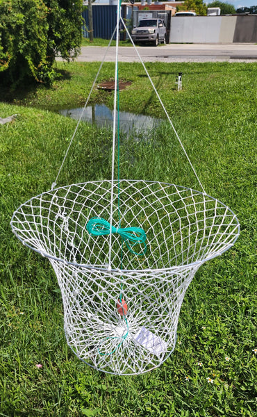 Double ring cotton crab net with float and rope – Lee Fisher Fishing Supply
